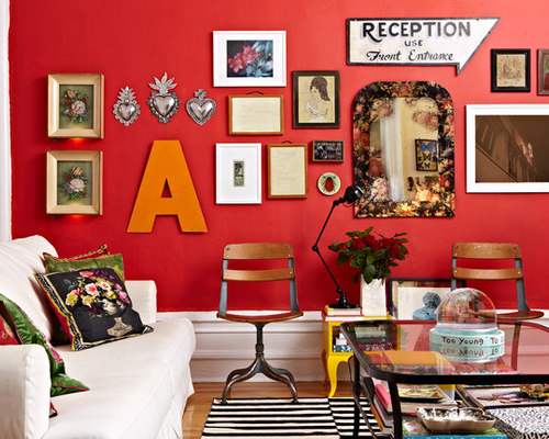 Red Wall Design | Houzz