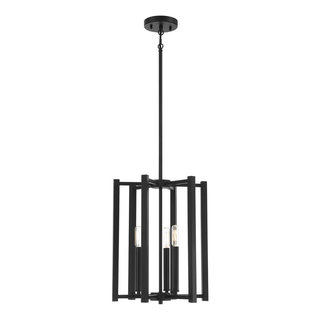 Benson 3 Light Pendant, Matte Black - Transitional - Pendant Lighting ...
