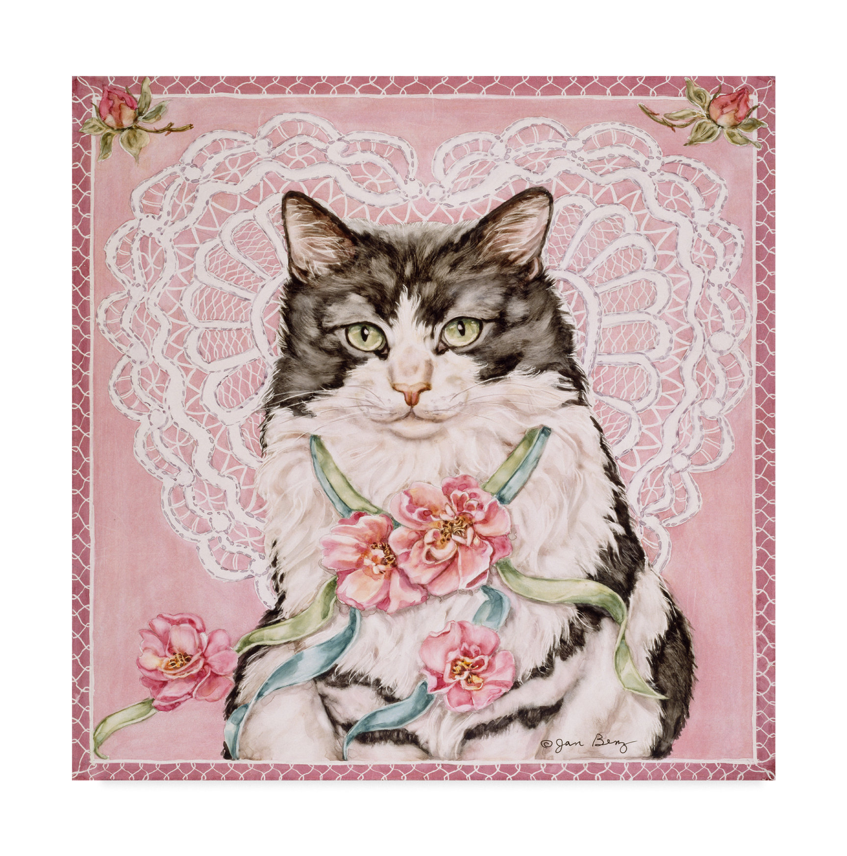 Jan Benz 'Be Mine Cat' Canvas Art, 35"x35" - Contemporary - Prints And ...