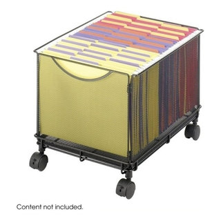 Scranton & Co Mesh Rolling File Cube in Black - Contemporary - Filing ...