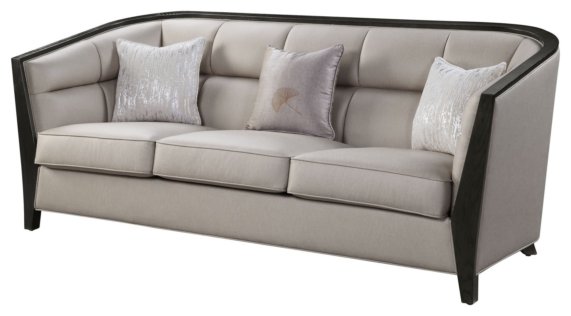 Benzara BM250636 Sofa With Curved Fixed Back and Shelter Arms, Beige ...
