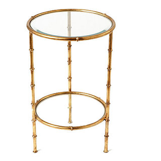 Iron Bamboo Table, Antique Gold - Transitional - Side Tables And End ...