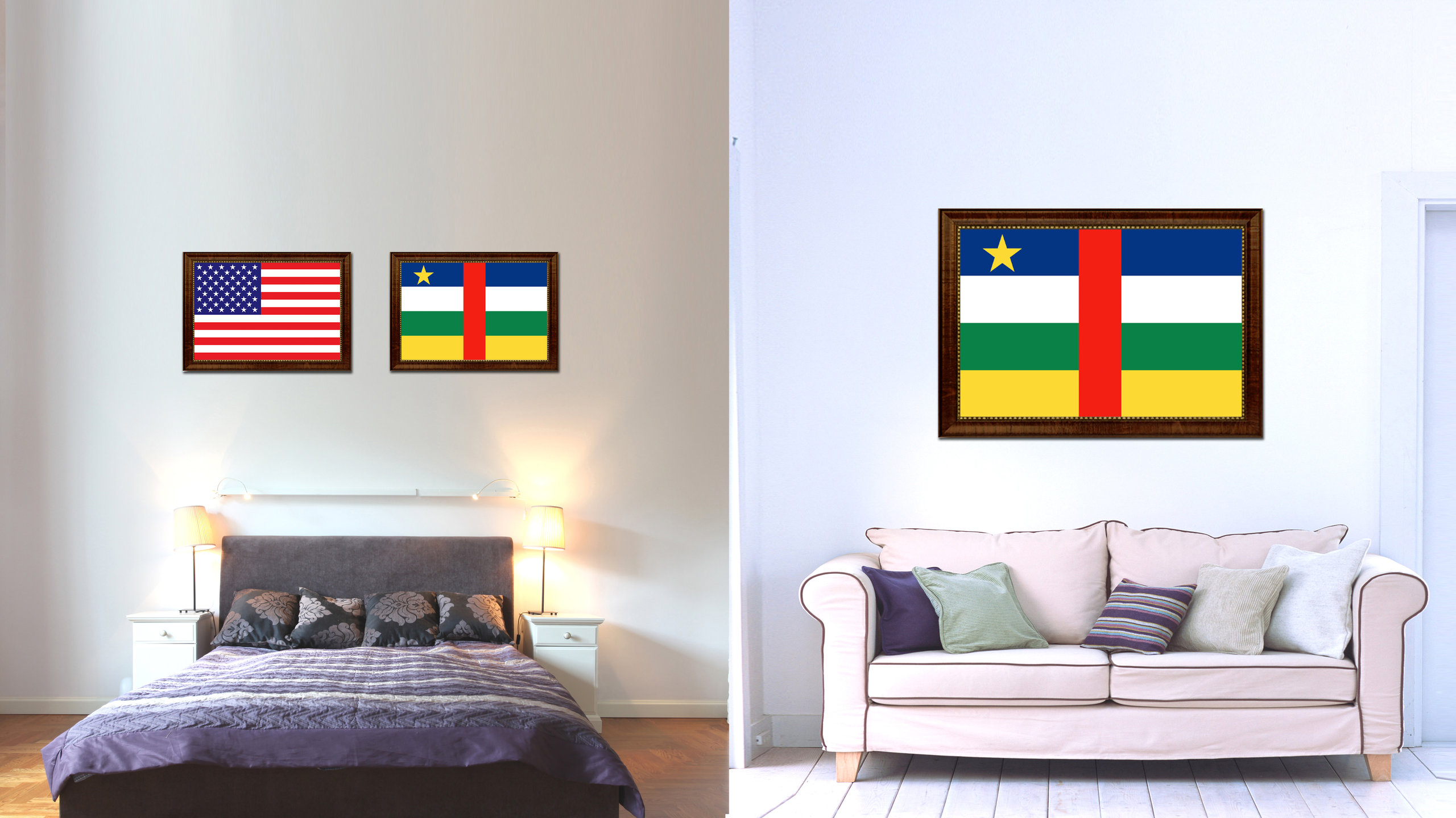 Central African Republic Country Flag Canvas Print, 15"x21", 27"x39 ...