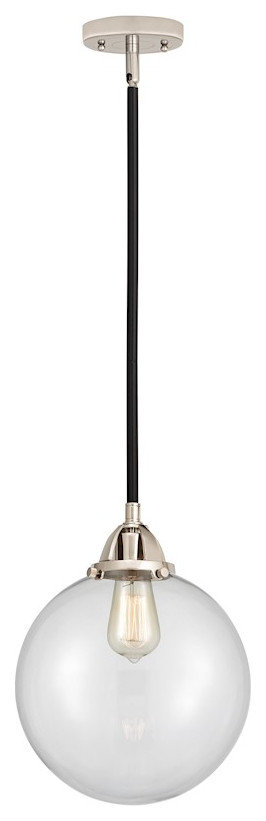 Innovations Beacon 10" Mini Pendant, LED, BK PN/CL - Contemporary ...