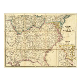"Map of The Seat of Civil War In America, 1862" Print by Davies and Co ...