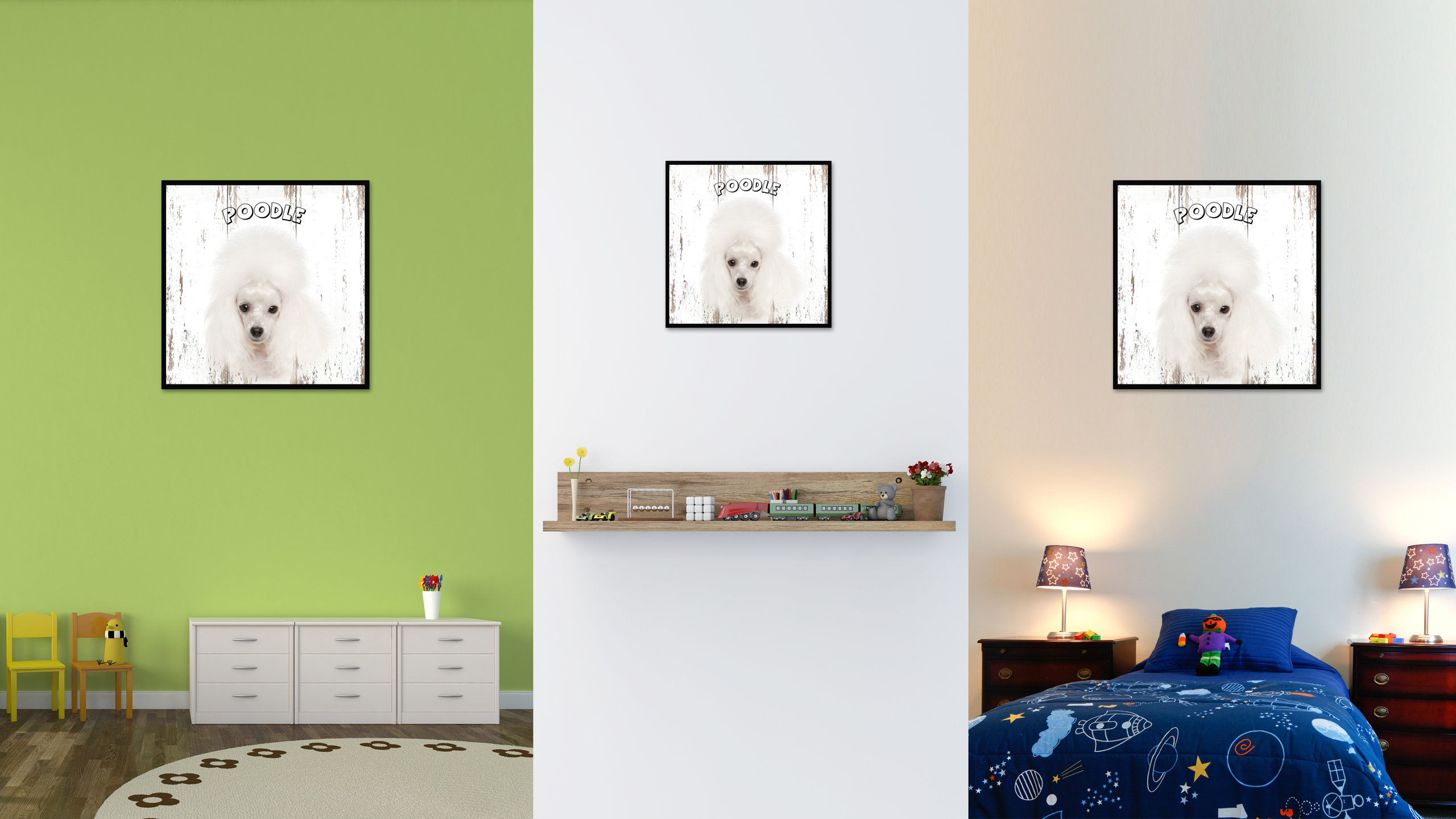 Poodle Dog Canvas Print, 7"x7", 15"x15" - Contemporary - Prints And ...