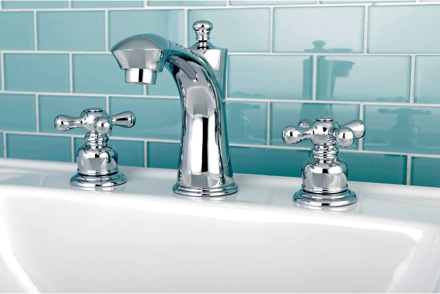 Elegant Victorian Bathroom Faucet with Cross Handles & Widespread ...