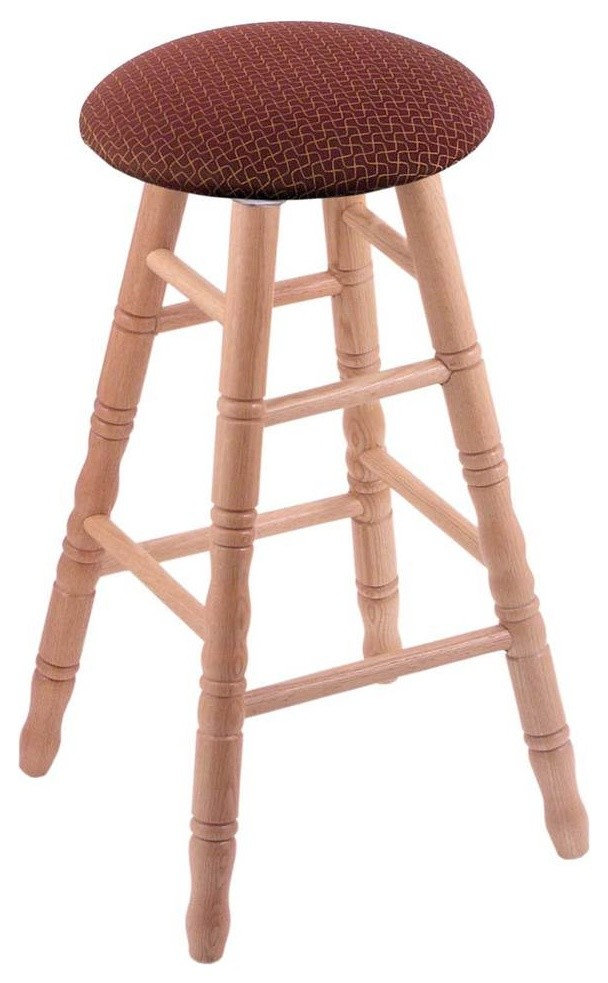 Holland Bar Stool, Oak Round Cushion Extra Tall Bar Stool, Turned Legs ...