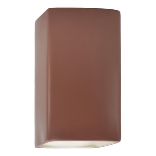 Ambiance Large Rectangle Outdoor Wall Sconce, Open, Canyon Clay, E26 ...