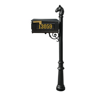 Mailbox Post System-Decorative Fluted Base-Gold Vinyl Personalized ...