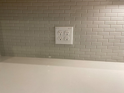 Small subway tile backsplash