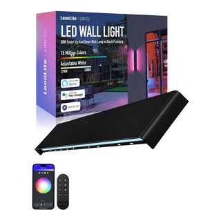 31.5" Smart WiFi LED Wall Sconce 30W,100-265V Color Changing - Modern ...