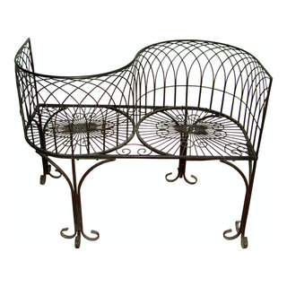 Tete-a-Tete Kissing Garden Bench - Mediterranean - Outdoor Benches - by ...