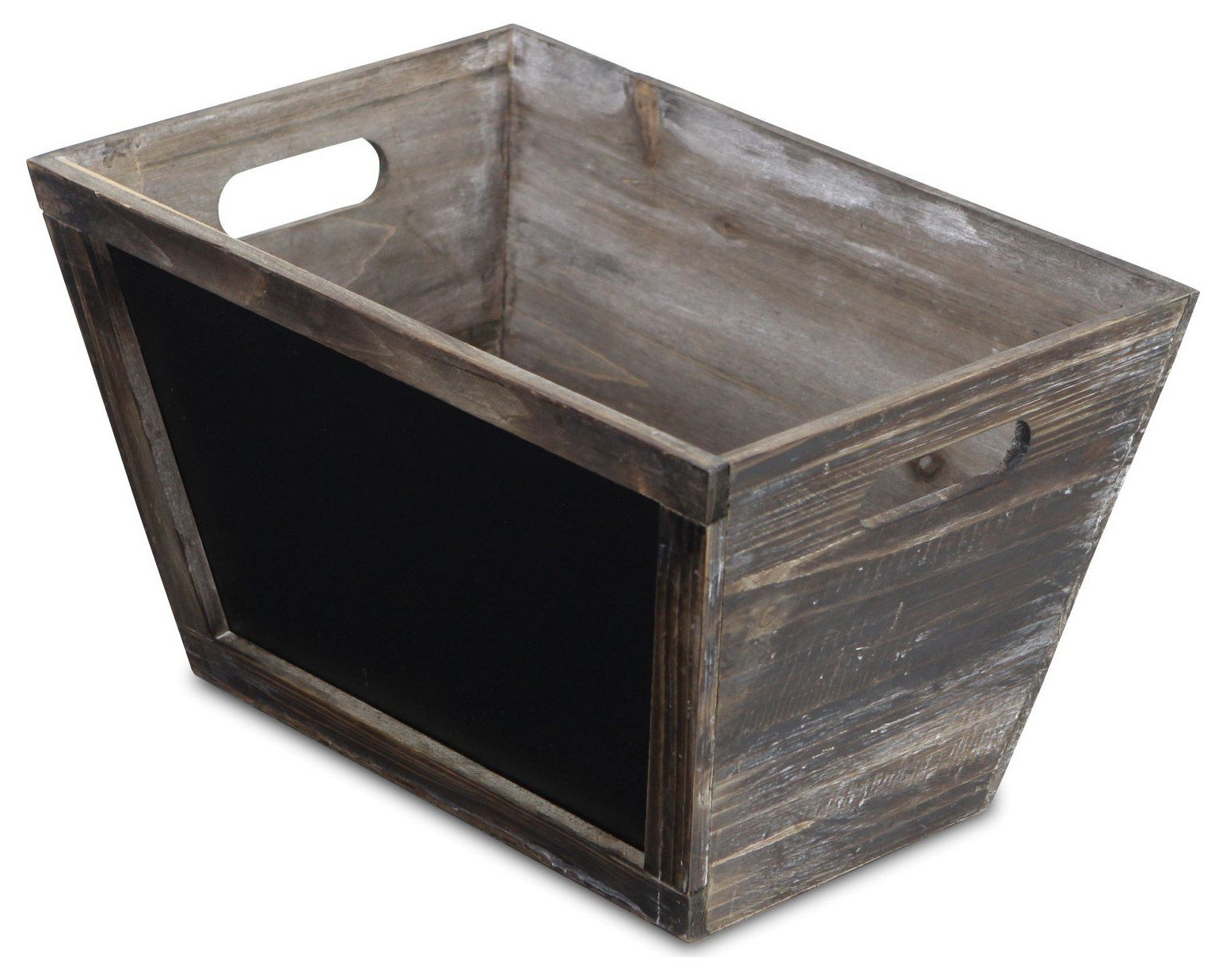 Rustic Wooden Storage Box With Chalkboard - Farmhouse - Storage Bins ...