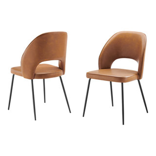 Side Dining Chair, Set of 2, Tan Black, Velvet, Modern, Cafe Bistro ...