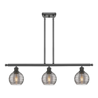 Ballston Athens Deco Swirl 3 Light Island Light, Oil Rubbed Bronze ...