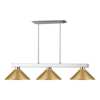 Z-Lite 3 Light Billiard Light, Brushed Nickel, 152BN-MSG - Transitional ...