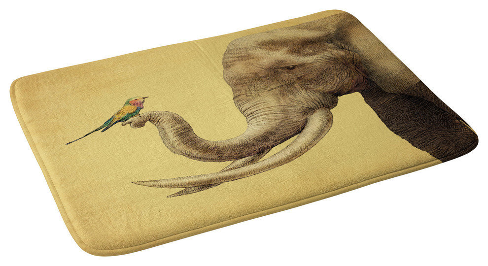 Eric Fan Elephant And Bird Memory Foam Bath Mat, 17"x24" - Contemporary ...