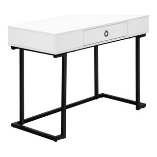 Computer Desk, Home Office, Laptop, Storage Drawers, 42L, Work, Glossy ...