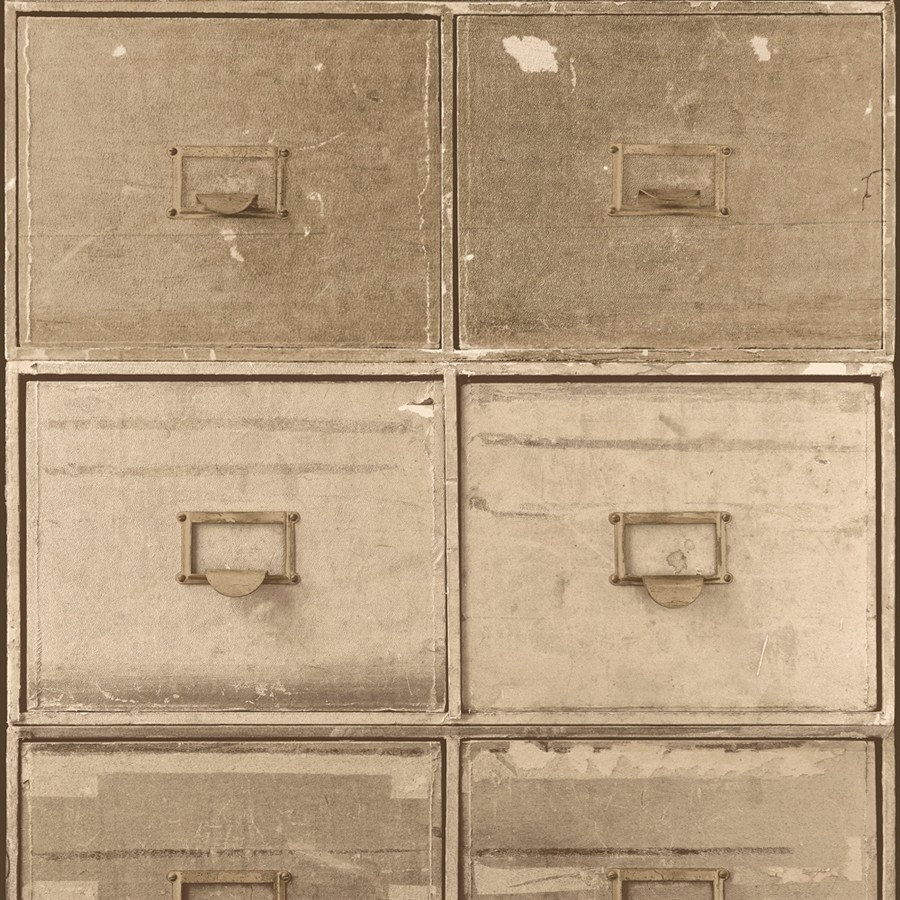 Contemporary Vintage Style, Industrial Faux File Cabinet Wallpaper ...