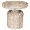 Hand-Woven Water Hyacinth Table, Whitewashed - Tropical - Side Tables ...