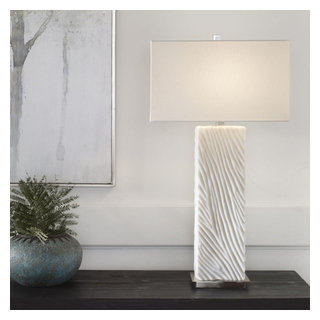 Uttermost Pillar White Marble Table Lamp - Transitional - Table Lamps ...