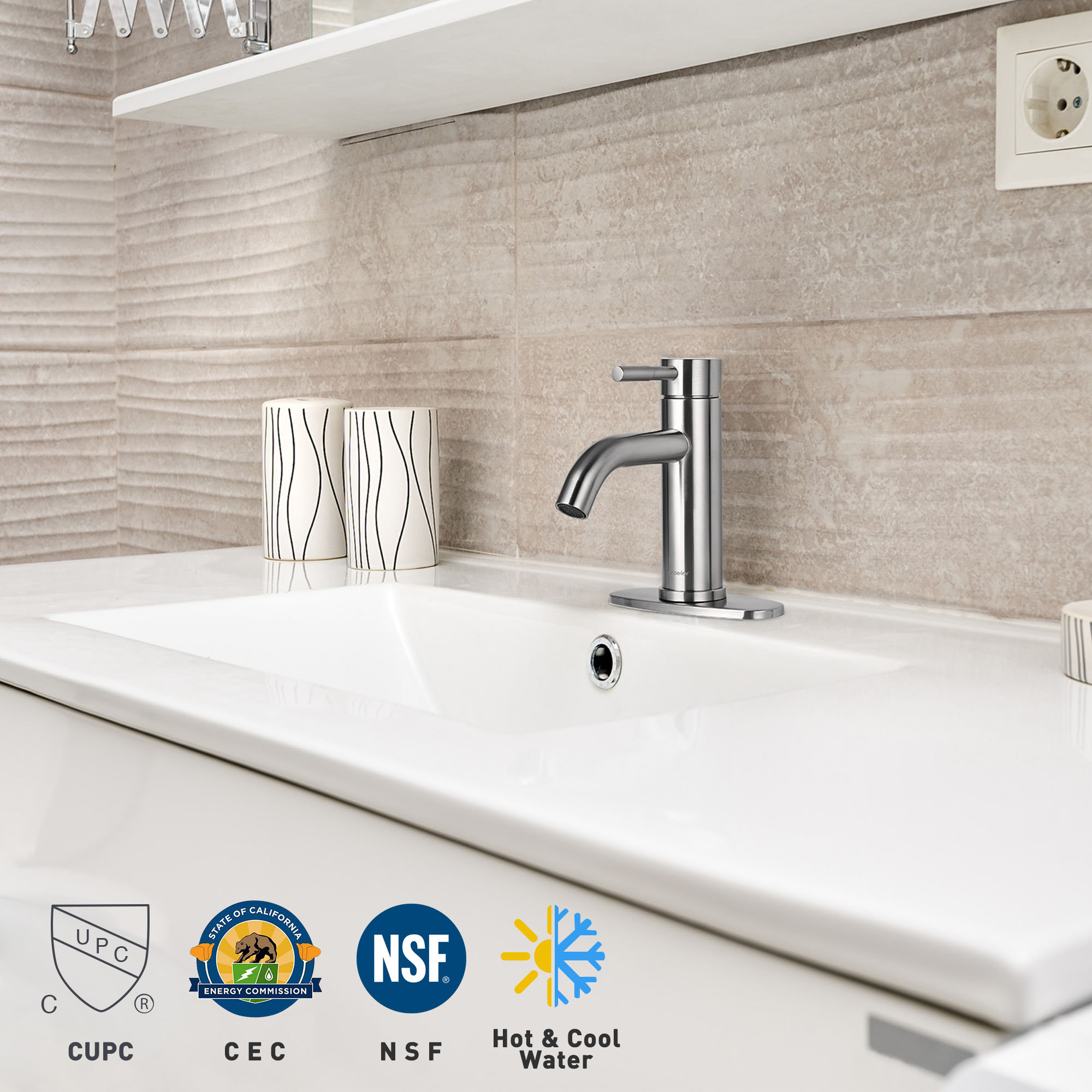 Aquaterior Single Handle Vessel Faucet Bathroom Basin Mixer 2 Packs ...