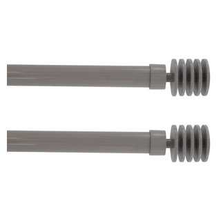 2 Pack Adjustable 1" Single Window Curtain Rod 50" to 82", Taupe ...