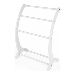 Glossy White Blanket Stand - Transitional - Blanket And Quilt Racks ...