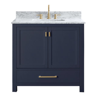 Avanity Modero Bath Vanity, Navy Blue, 37" - Transitional - Bathroom ...