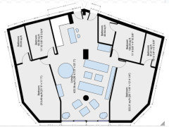 Need help for setting up diagonal living room with pillars