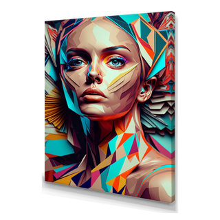Cubic Woman Portrait I Canvas, 12x20 - Contemporary - Prints And ...