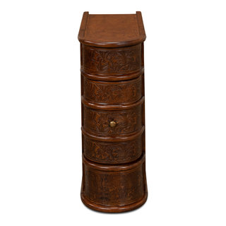 Barnes Leather Book Side Table - Traditional - Side Tables And End ...
