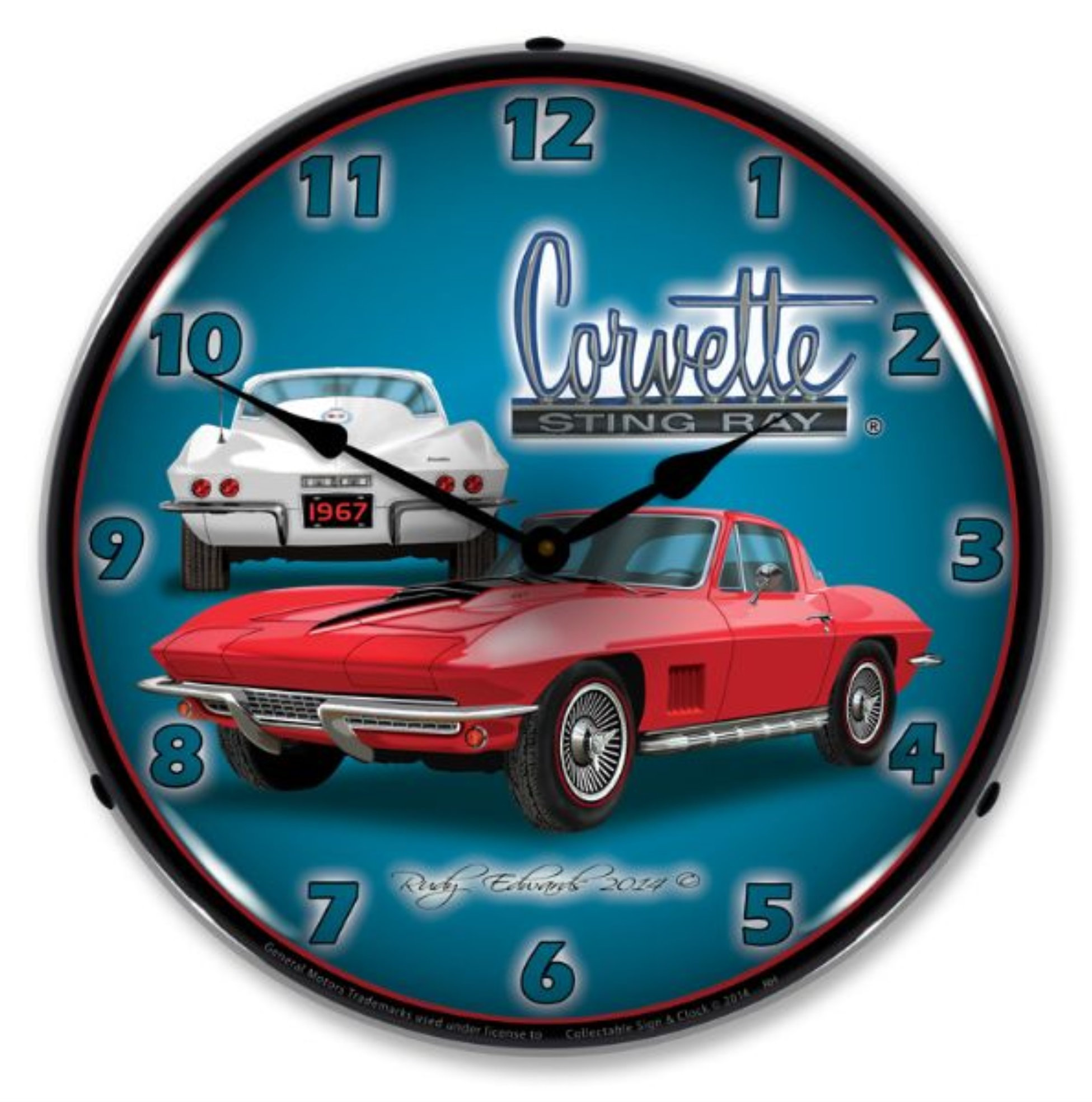 GMRE1408528 1967 Corvette Stingray Clock - Midcentury - Wall Clocks ...