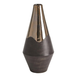 Gilded Dip Large Vase Platinum Bottom - Transitional - Vases - by ...