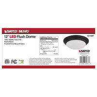 18W Flush Mount Twist & Lock Fixture - LED 12 in. Matte Black Frosted ...