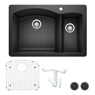 Blanco KA-440200 Diamond 33" Dual Mount Double Basin Granite ...