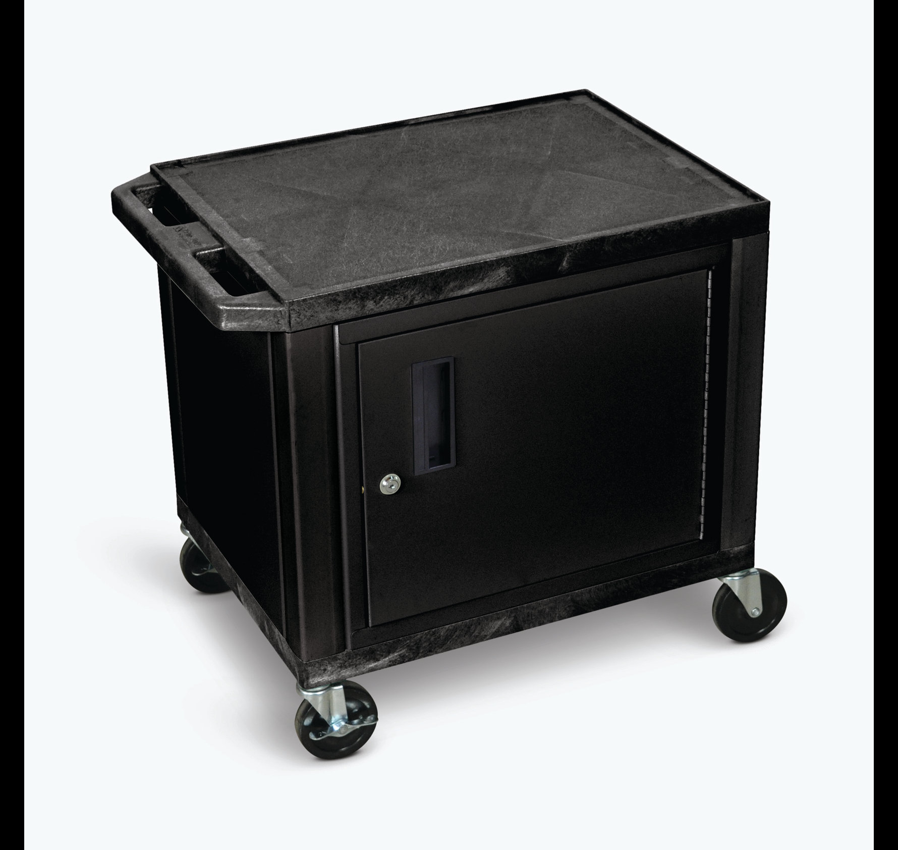 Luxor Tuffy 2-Shelf AV Cart With Cabinet and Electric - Contemporary ...