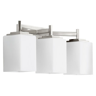 Delta 3-Light Bath Vanity, Satin Opal Glass - Transitional - Bathroom ...