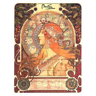 Tile Mural Kitchen Backsplash - Zodiak - by Alphonse Mucha, 36" W x 48 ...