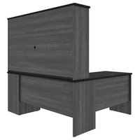 Bestar Norma L Shaped Computer Desk with Hutch in Black and Bark Gray ...