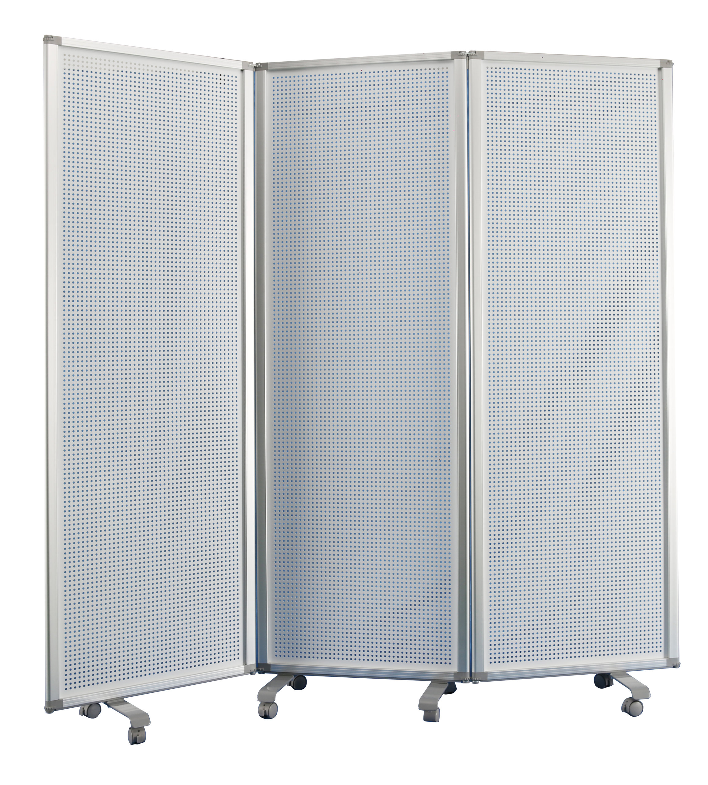 Accordion Style Metal 3 Panel Room Divider with Perforated Details ...