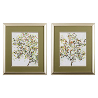 Spring Tree Wall Art, 2-Piece Set - Contemporary - Prints And Posters ...