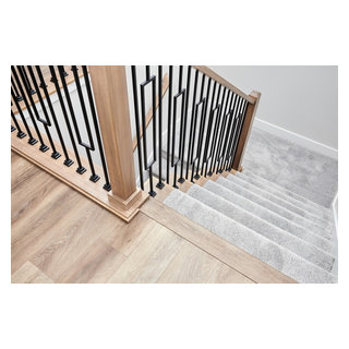 Modern Staircase with Wood and Iron Stair Parts - Contemporary ...