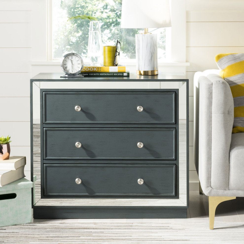 Rolanda 3 Drawer Chest Steel Teal - Transitional - Accent Chests And ...