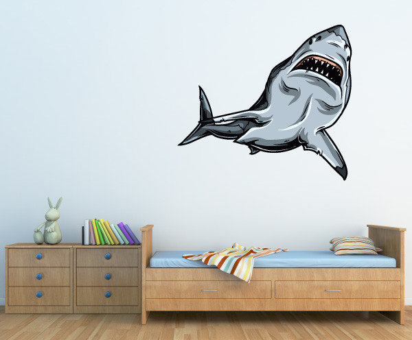 Shark Vinyl Wall Decal SharkUScolor005, 72 in. - Contemporary - Wall ...