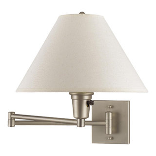 Brushed Steel Metal Swing Arm, Reading Lamp - Transitional - Swing Arm ...