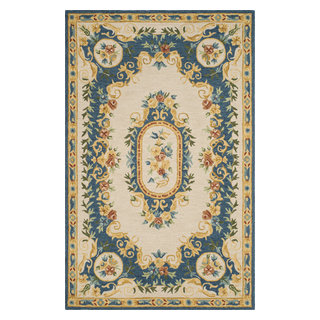 Safavieh Micro-Loop Mlp601A Rug, Cream/Blue, 2'6"x4'0" - Victorian ...