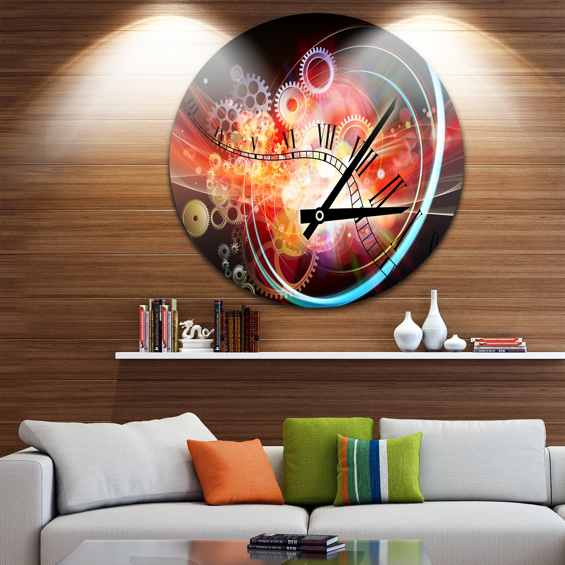 Interesting Clock, Contemporary Art Disc Metal Wall Art, Disc of 36 ...