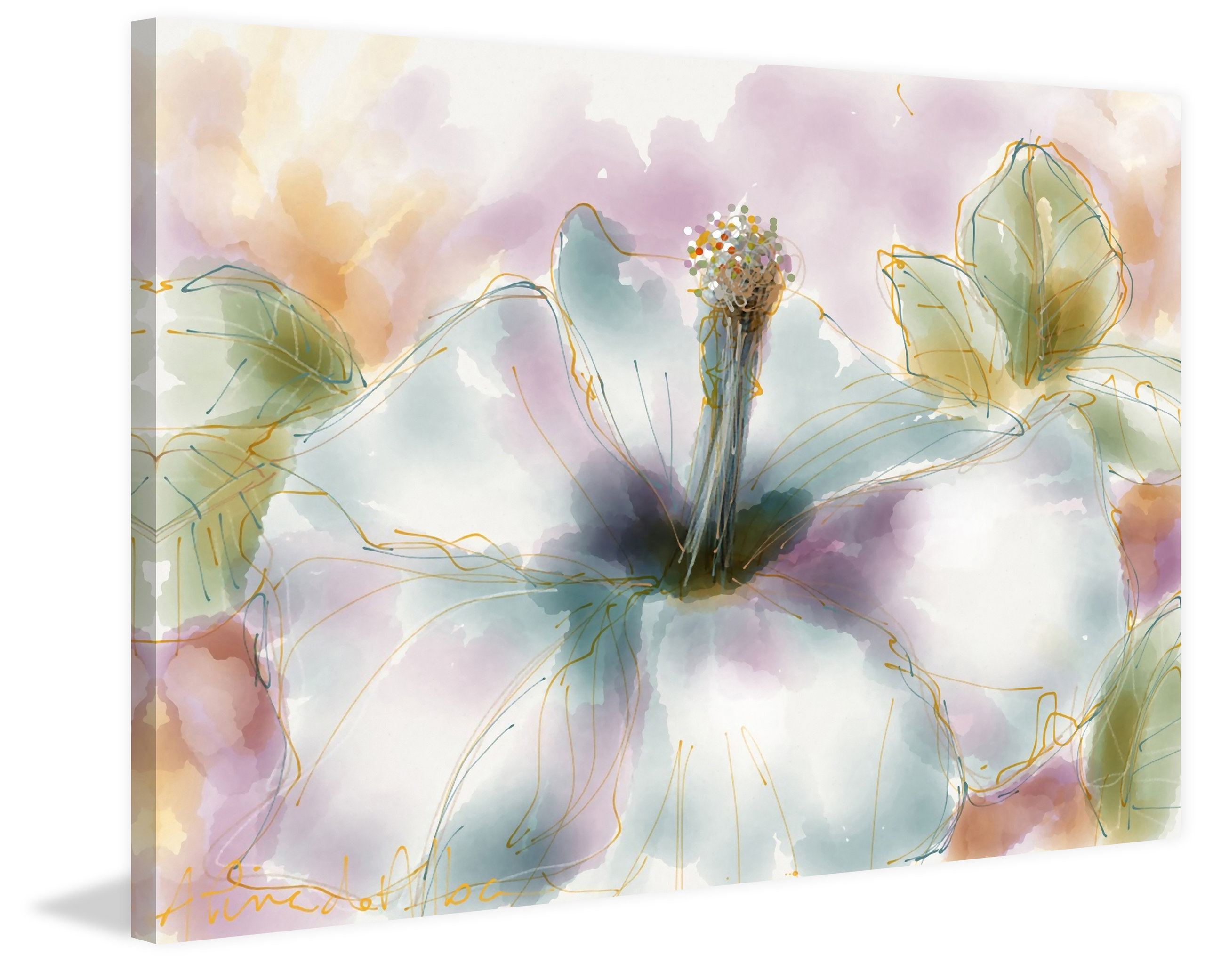 Marmont Hill, "Pastel Hibiscus" by Arthur Pina Painting Print on ...